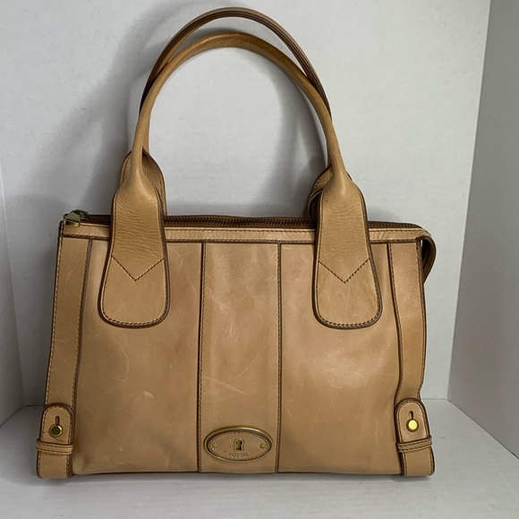 Fossil | Bags | Fossil Vintage Reissue Tan Leather Satchel Handbag ...